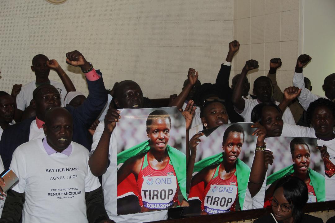 Relatives of slain marathoner Agnes Tirop, human rights activists ...